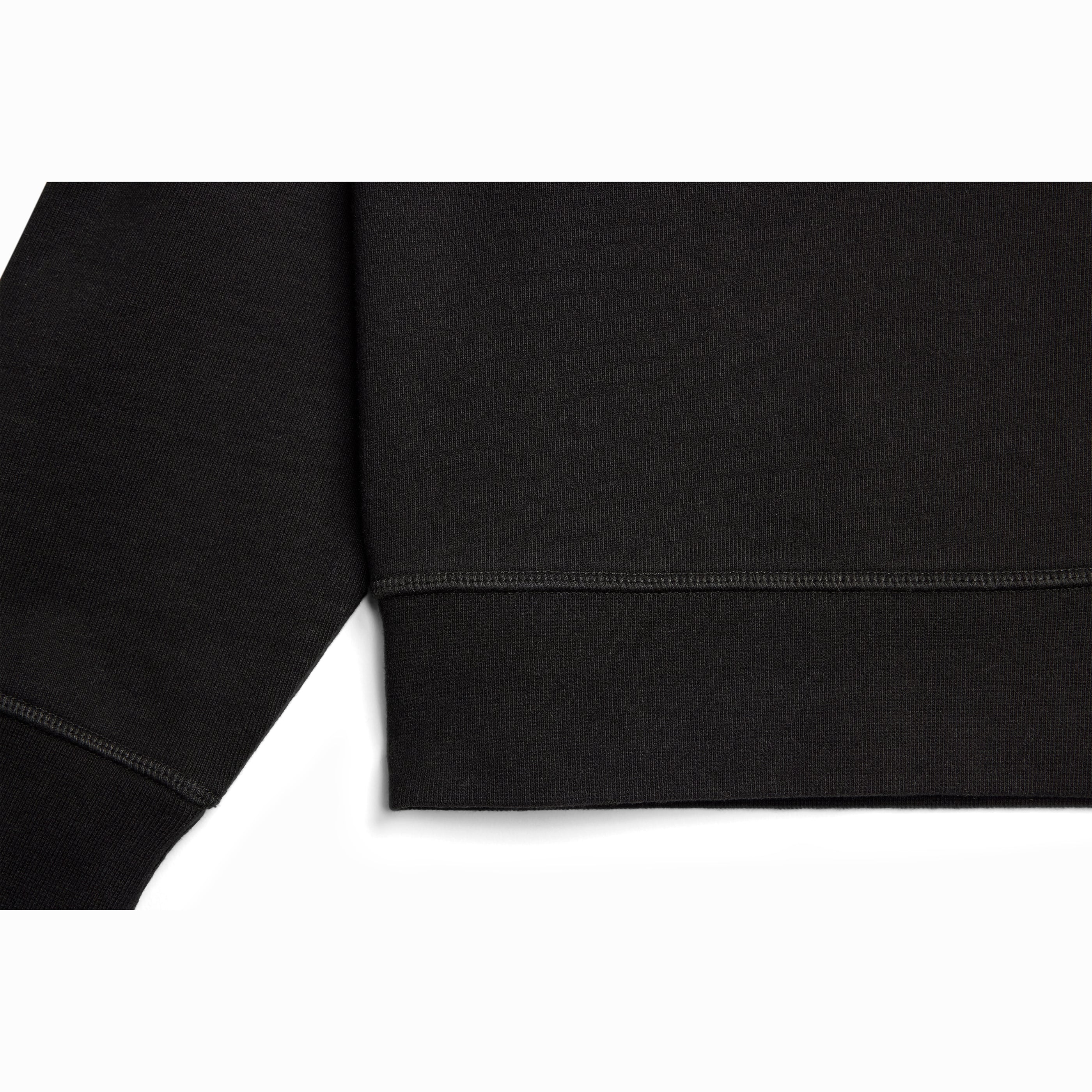 Black Ultra Heavyweight Organic French Terry Quarter Zip