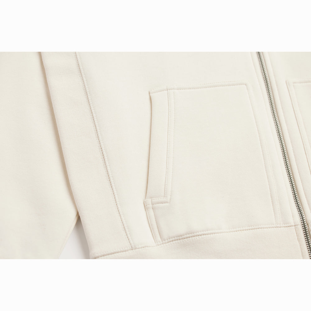 Natural Heavyweight Organic Brushed Zip